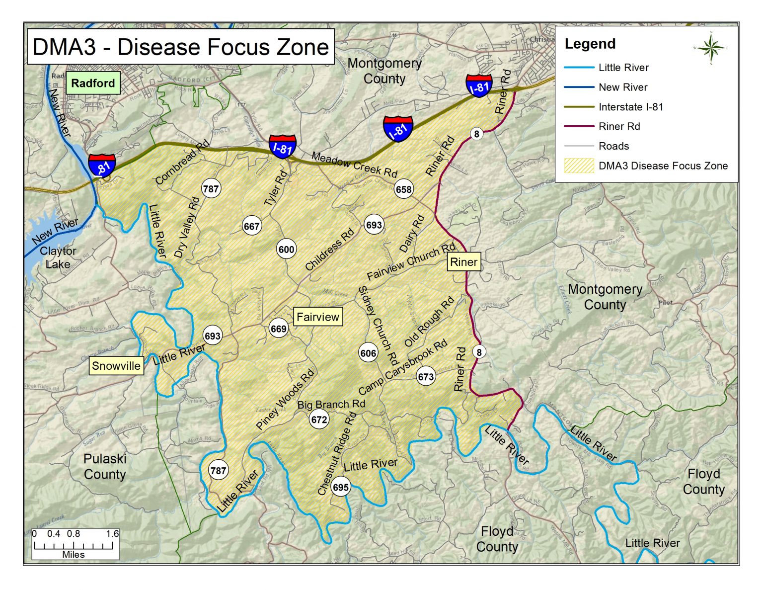 Disease Management Area 3 | Virginia DWR