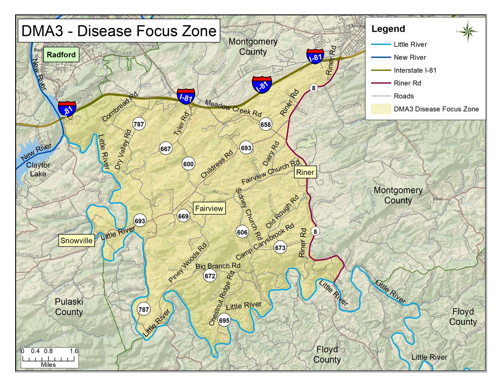 Disease Management Area 3 | Virginia DWR